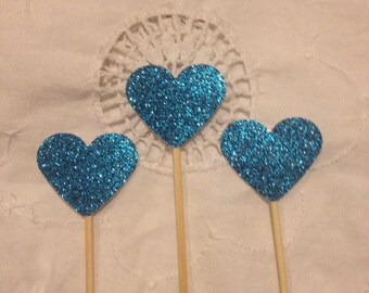 Blue cupcake toppers | Etsy