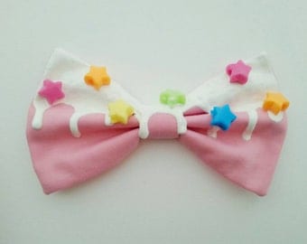 Pastel Goth Black Icing Bow with Rainbow Sprinkles by DearGeek