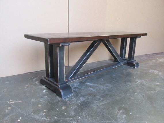 Bench Table Reclaimed Wood Rustic Handmade by VintageMillWerks