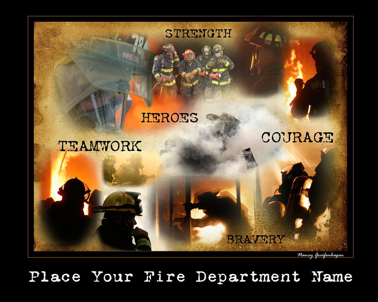 Custom Firefighter Inspirational Print fireman poster