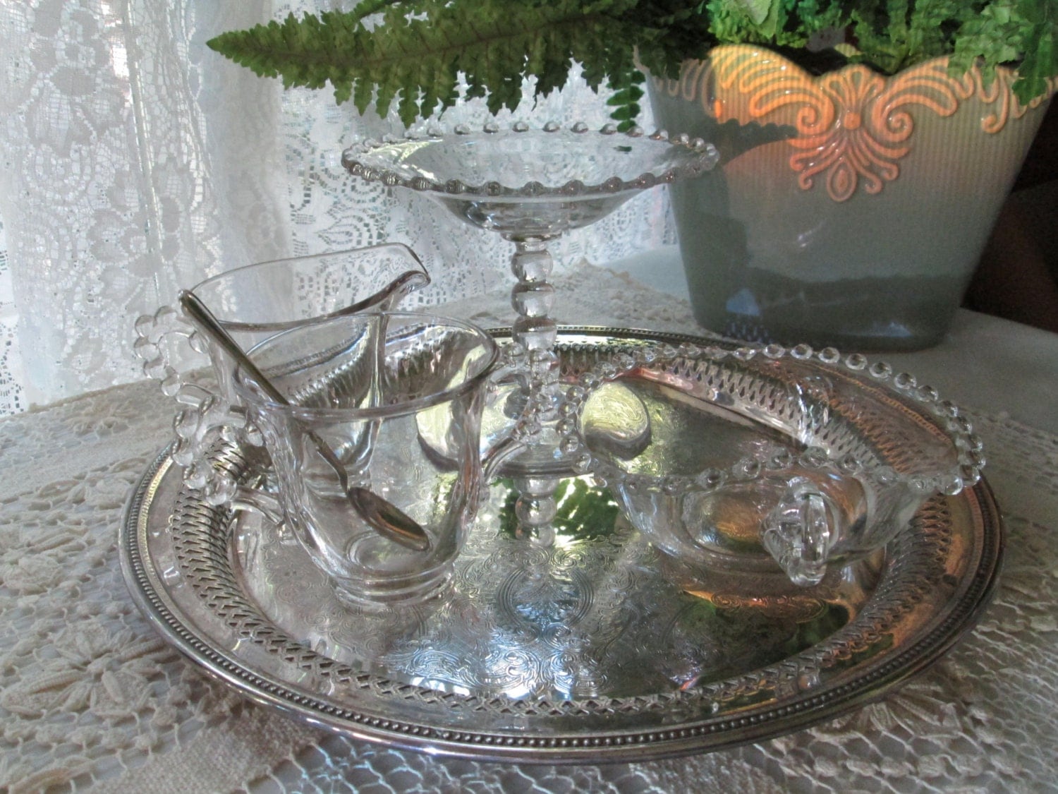 Imperial Glass Co. “Candlewick” Compote, Bon Bon Candy Dish, Cream ...