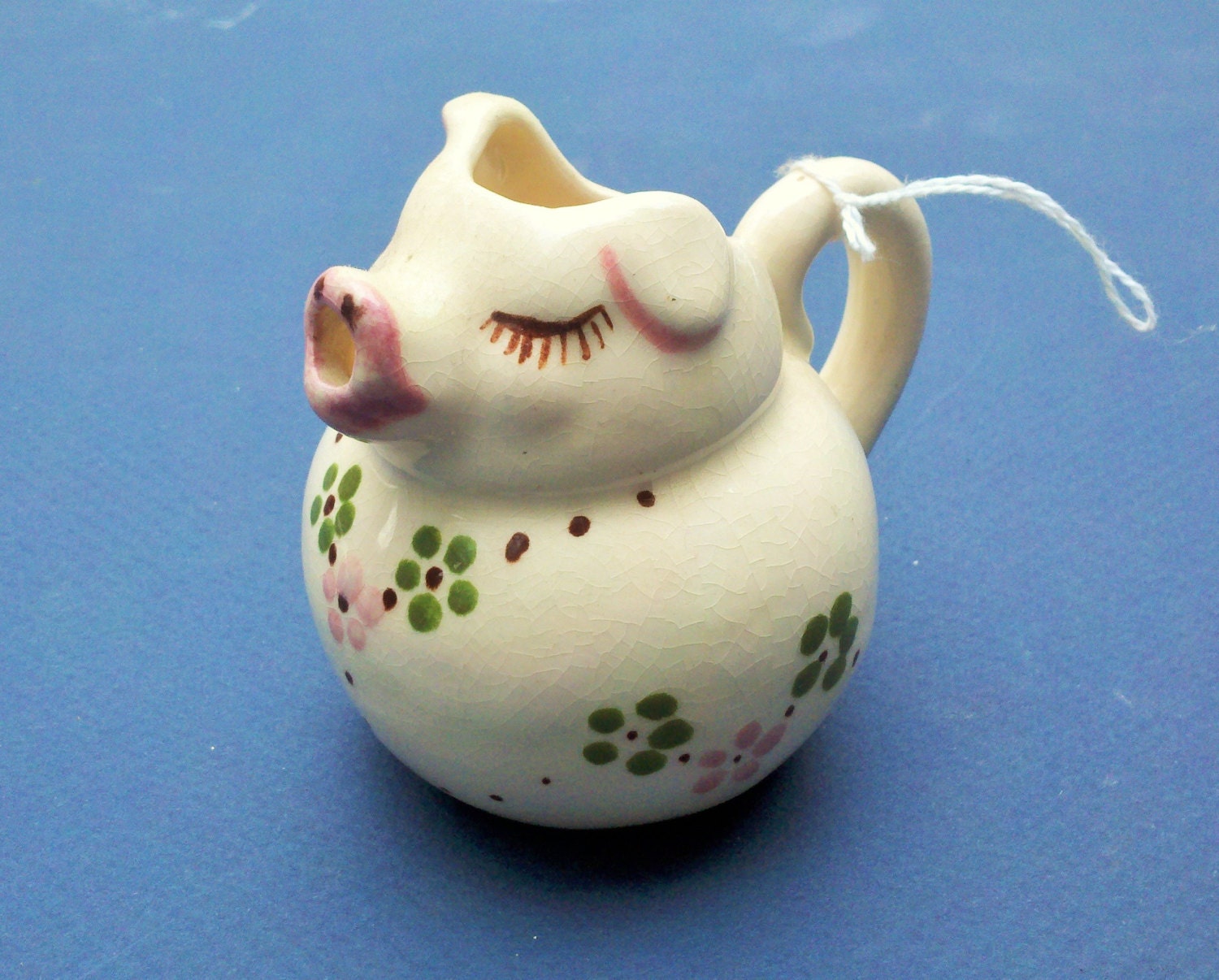vintage PIG CREAMER figural pottery ceramic accent piece