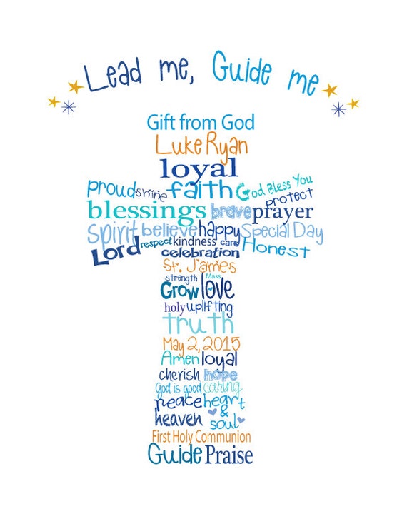 First Holy Communion Personalized Word Art by MichelleKoclanisART