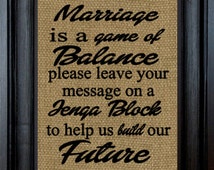 Unique jenga wedding sign related items | Etsy