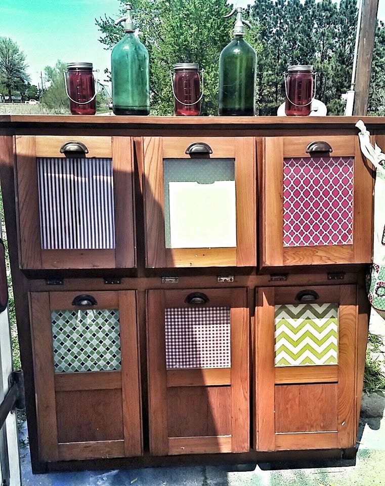 Antique Bean Seed Counter Cabinet Storage Pantry Kitchen Island Fabric ...