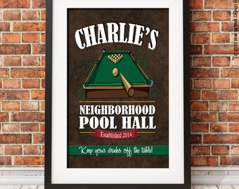 Billiard signs | Etsy