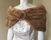 Vintage Mink Stole, 1950s Mink Stole, Retro, Vintage Wedding, Bridal ...