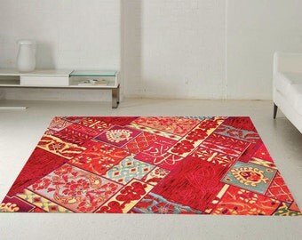 Items similar to Vintage Linoleum Rug 6x9 1920s on Etsy
