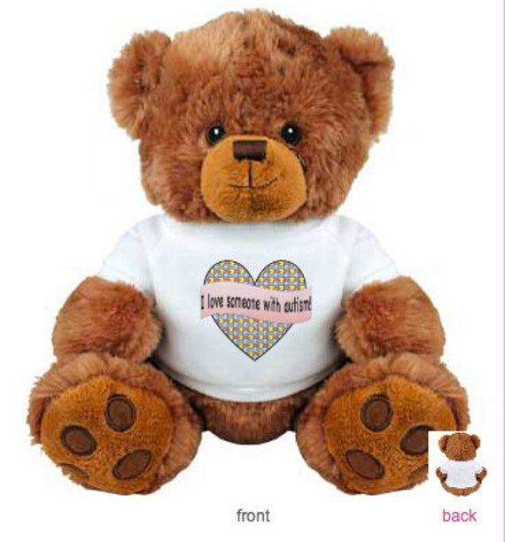 Items similar to I love someone with autism stuffed animals bear bunny ...