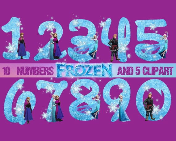 Frozen Number and Clipart DisneyPrincess Digital by Room25Days