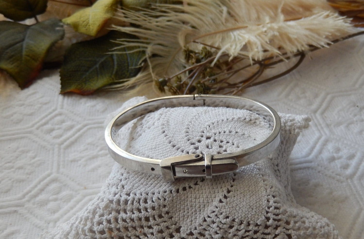 Vintage Mexico .925 Solid Sterling Silver Hinged Belt Buckle Bracelet ...