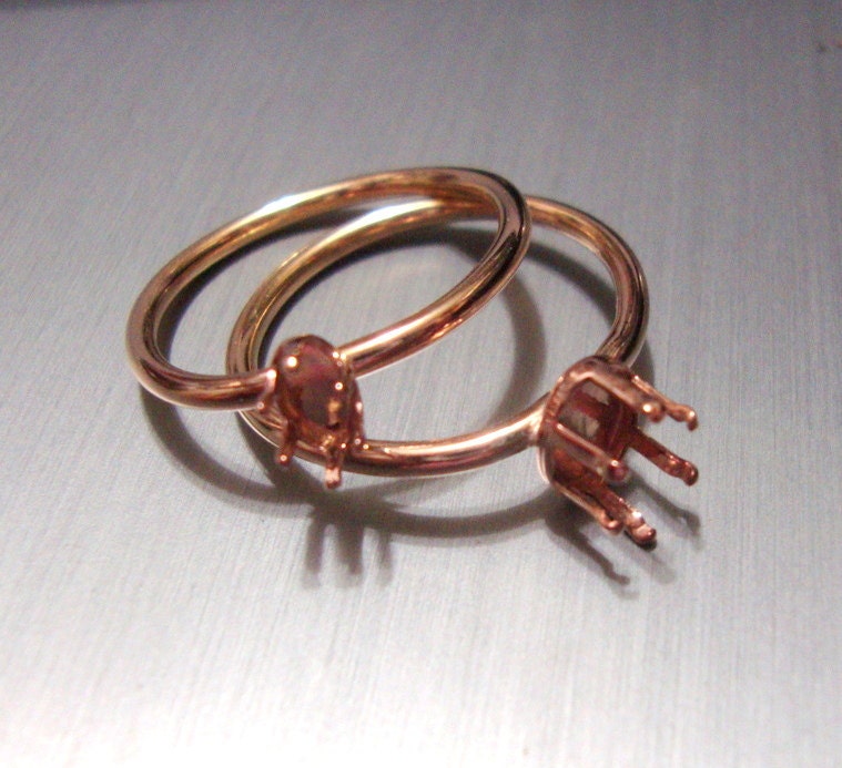 Ring blank prong setting Gold Filled custom made in