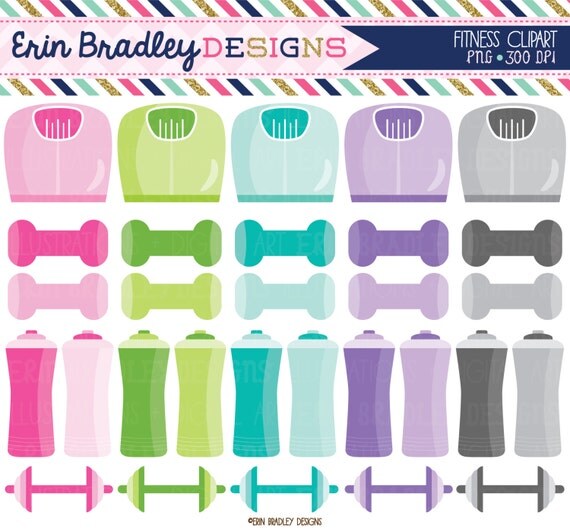 Exercise Fitness Clipart Graphics Scales by ErinBradleyDesigns
