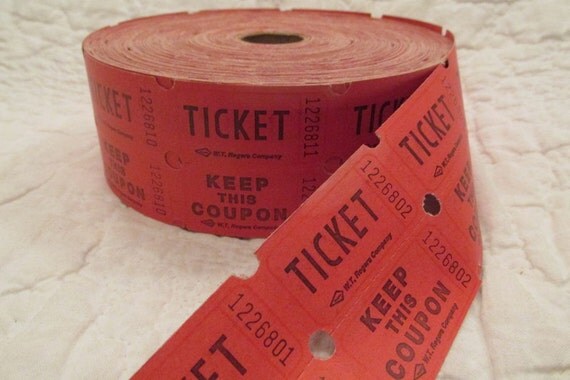 Antique Tickets Large Roll of Vintage raffle by rarefinds4u