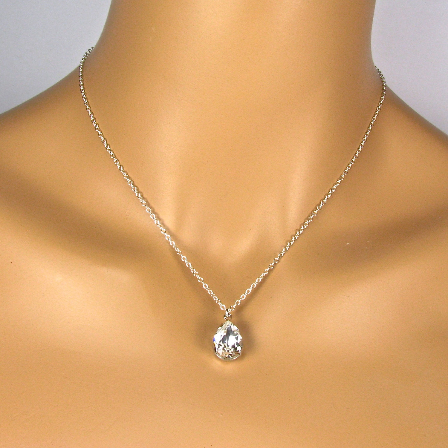 Backdrop Necklace ATTACHMENT Pear Shaped Rhinestone Swarovski Backdrop Necklace ATTACHMENT Pear Shaped Rhinestone Swarovski