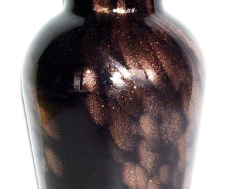 Black glass vase | Etsy