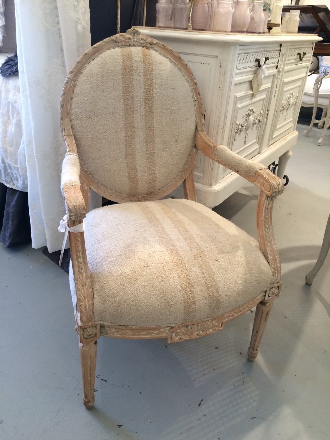 Antique grain sack chair – Haute Juice