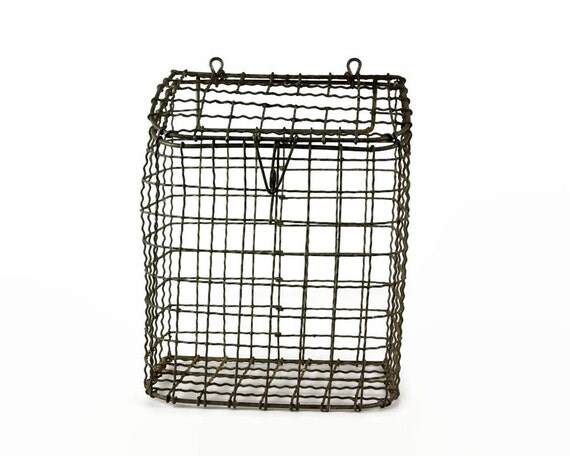 Wire Letter Box Letterbox Cage Vintage Metal Mail Holder
