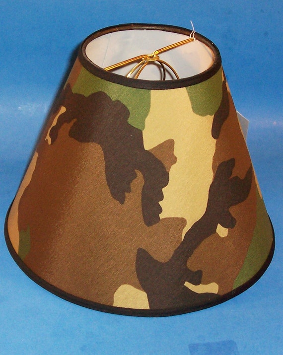 Green Camo Camouflage Lamp Shade Military Army