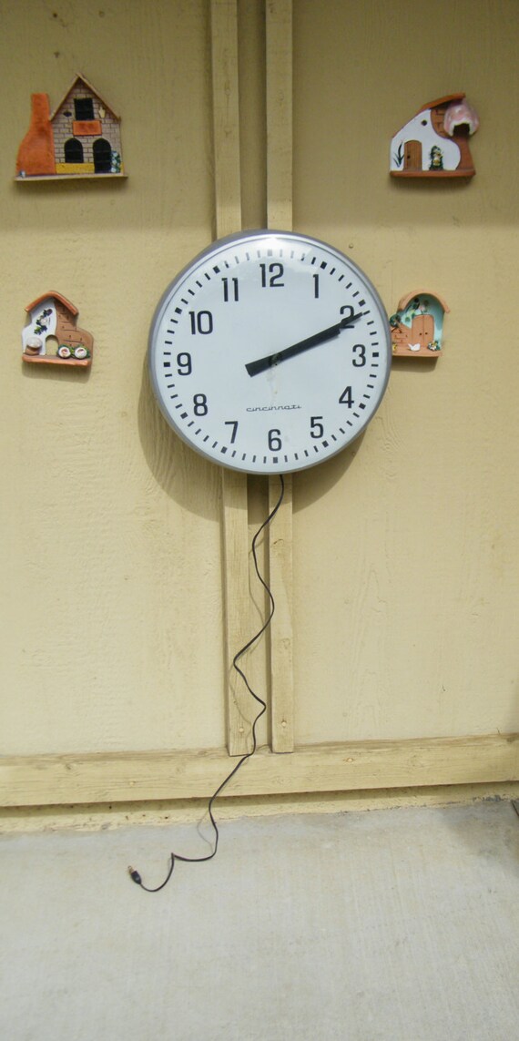 Items similar to Industrial Vintage Cincinnati Wall Clock - Vintage ...