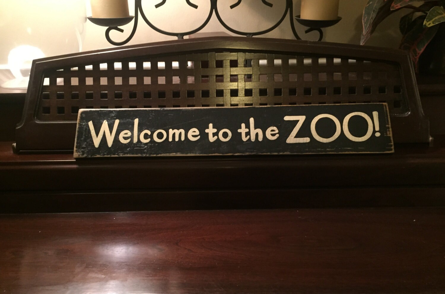 Welcome to the ZOO Fun Family Sign Plaque Wooden U Pick Color