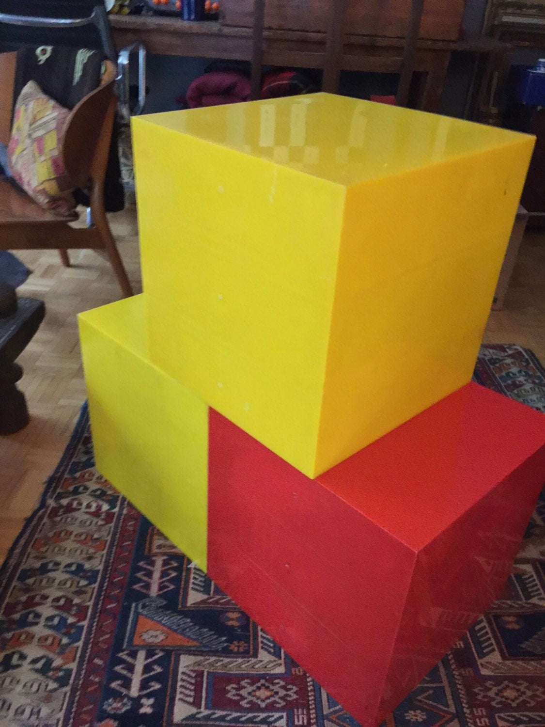 Vintage “Plastic” Cube Storage/End Tables – Modernist Design – Haute Juice