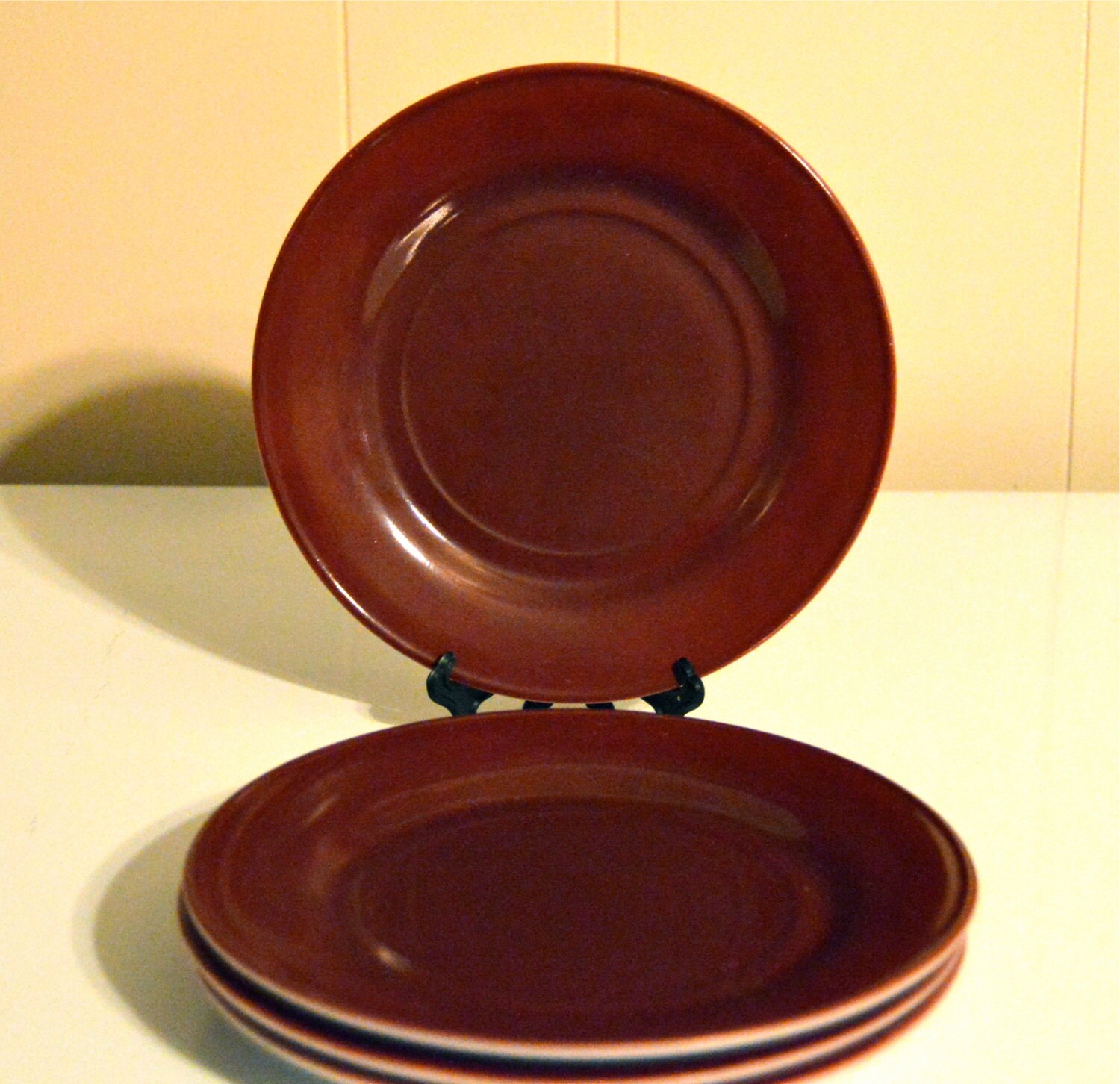 Hazel Atlas Moderntone Platonite Burgundy Salad Plate 7″, Vintage ...
