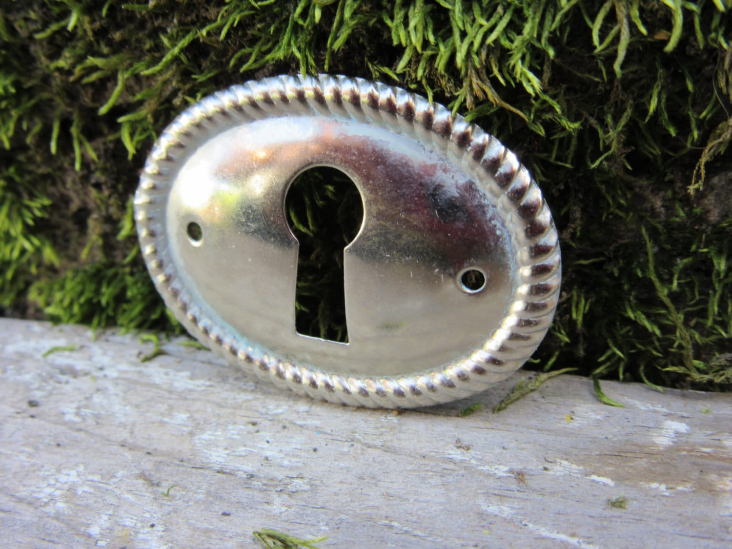 Vintage Keyhole Escutcheon Oval Multiple Available Metal Brass Aged ...