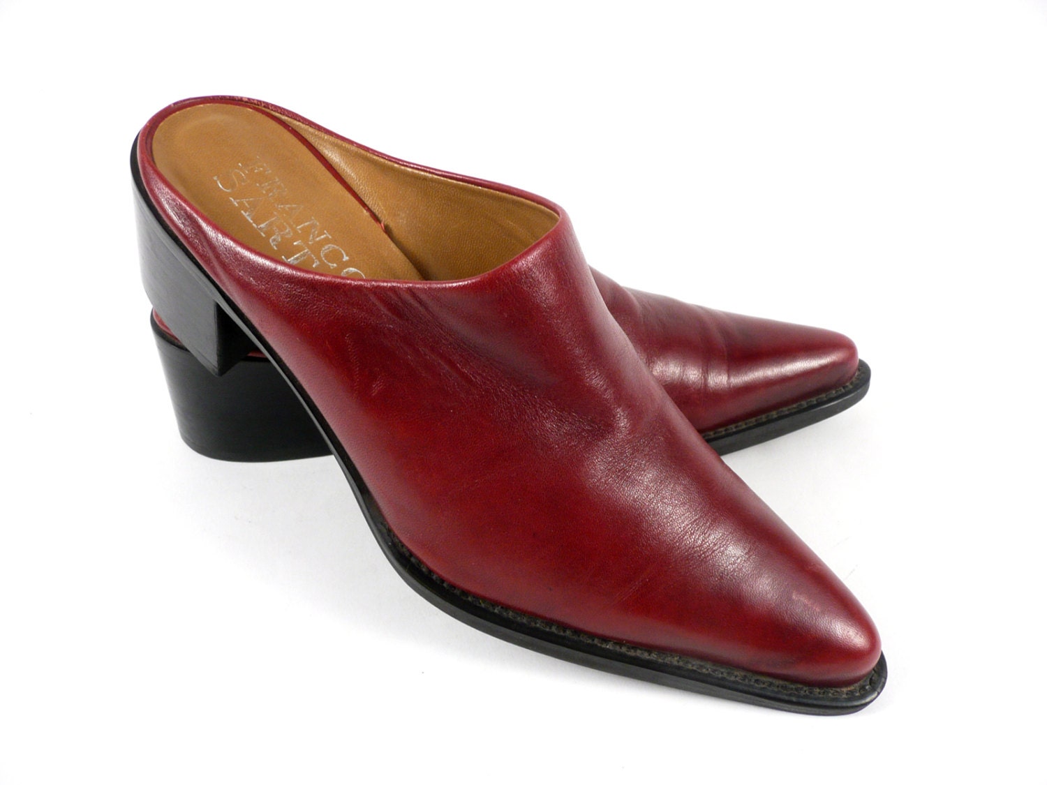 Vintage 90s Franco Sarto Red Winklepicker Slides Mules Shoes 7 – Haute ...