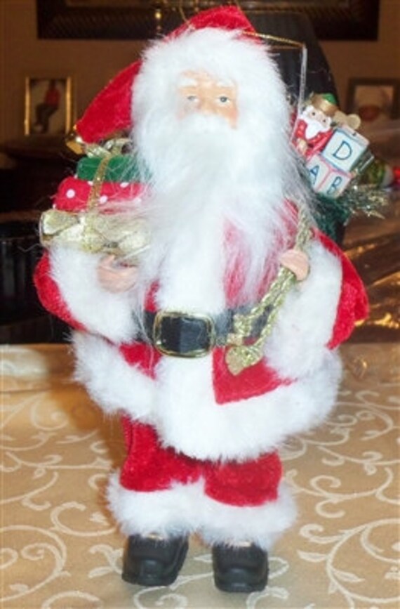 Items similar to PORCELAIN 8" SANTA ORNAMENT on Etsy