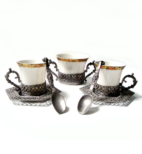 Vintage Italian Espresso Coffee Serving Set , romantic coffee set for ...