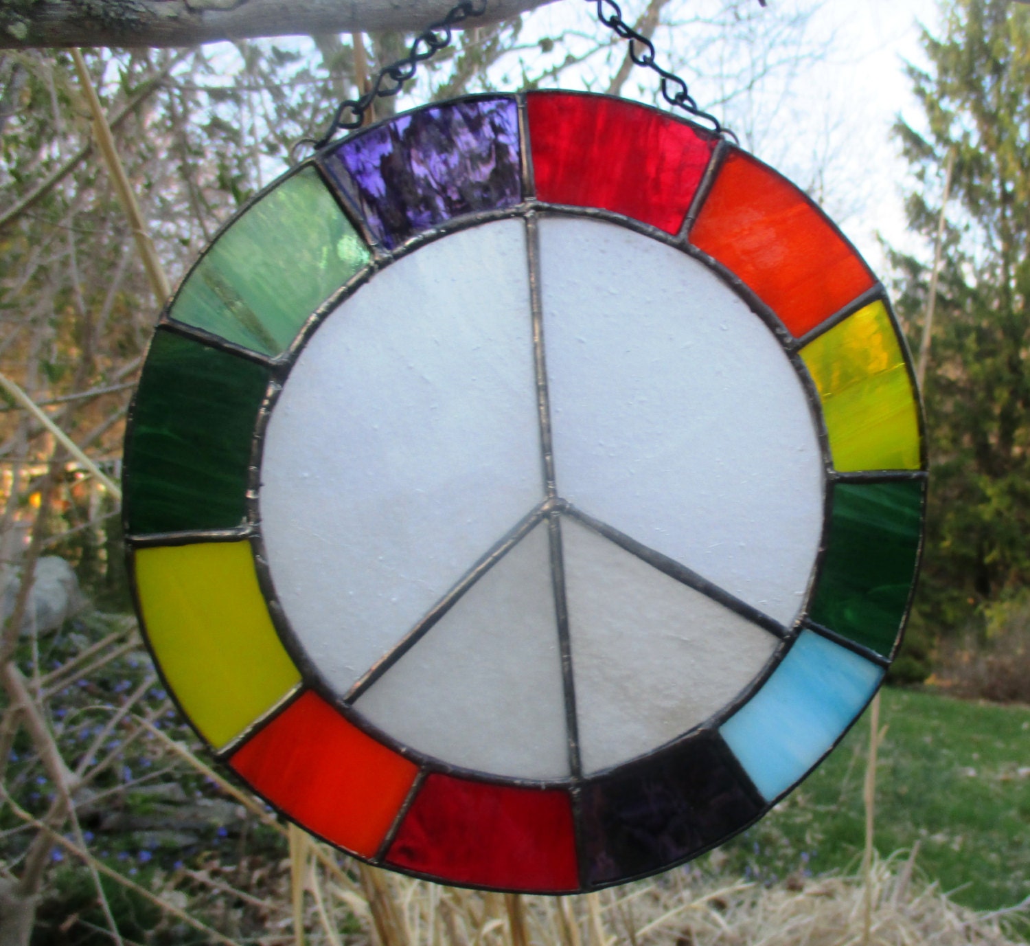 Stained Glass Peace Sign