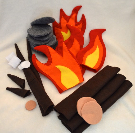 DIY Felt Campfire 11 logs by FeltFunFire on Etsy
