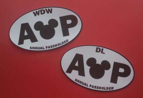 Annual Passholder Bumper Sticker or Car Magnet Walt Disney
