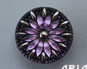 CZECH GLASS BUTTON: 18mm Handpainted Dragonfly by AriaDesignStudio