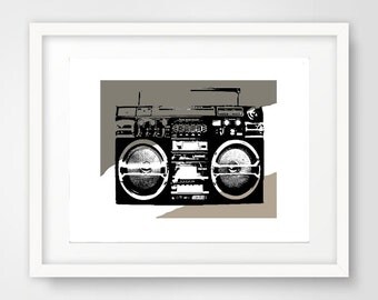 Boombox Art Music art Radio Canvas Stereo Painting