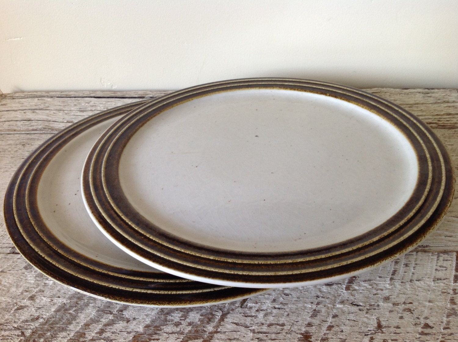 Vintage Round Platters Set of 2,Vintage Pottery Platters, Rustic ...