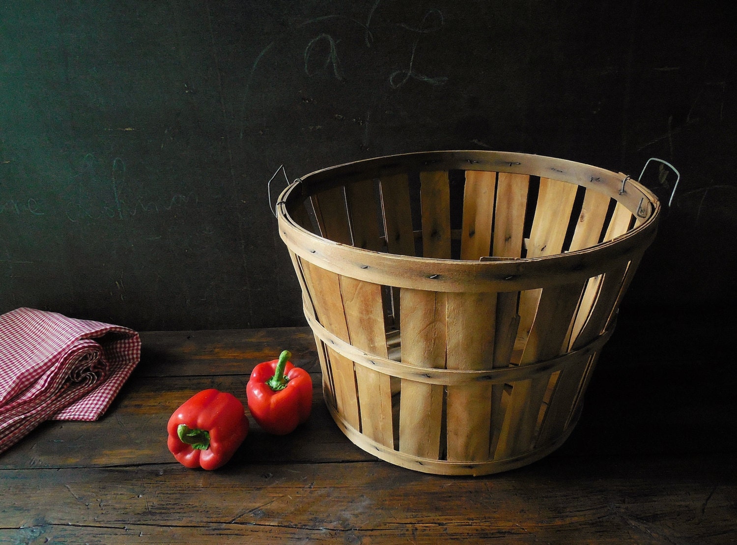 Vintage Farm Market Large Bushel Basket ~ Bent Wood Apple Orchard ...