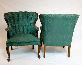 SOLD Pair of Vintage / Antique Channel back Chairs by Element20