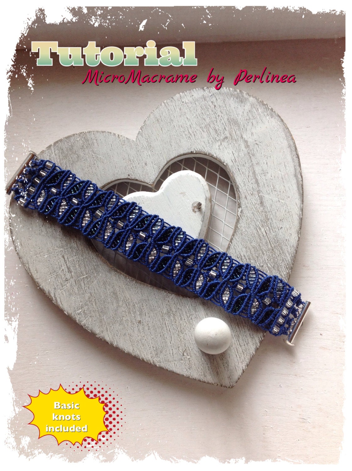 Micro Macrame Tutorial DIY Bracelet Leaf Pattern Beaded