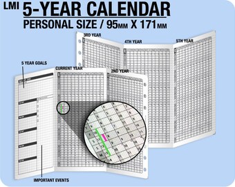 LMI Yearly Chart Filofax Inserts Refills Printable by DIYfish