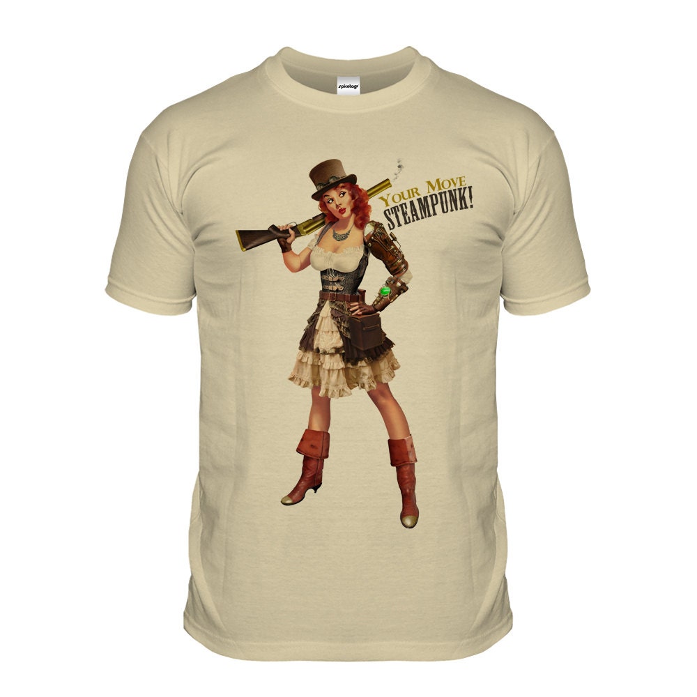 Pin Up Girl T-shirt Steampunk Tshirt Sexy Victorian by Spicetag