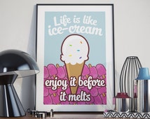 Popular items for ice cream poster on Etsy