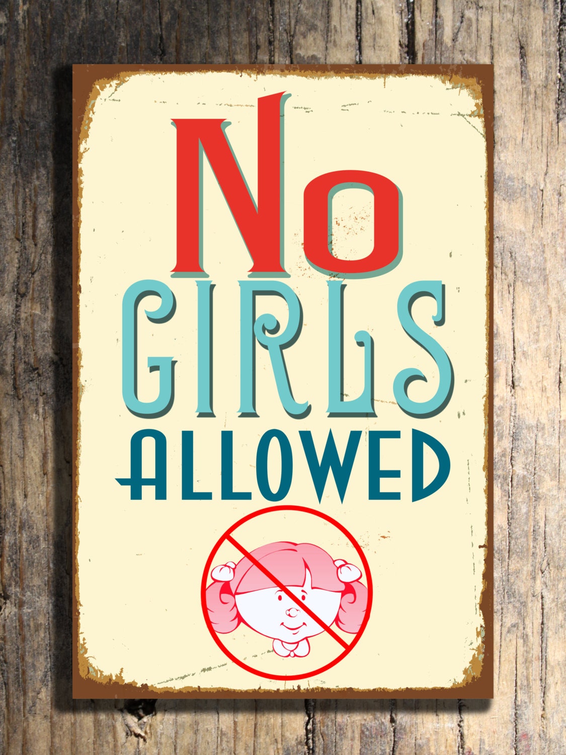 NO GIRLS ALLOWED Sign No Girls Allowed Signs by ClassicMetalSigns