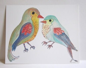 Love birds painting | Etsy