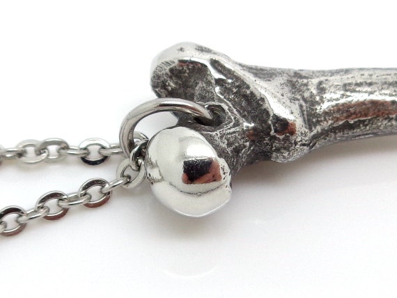Femur Bone Necklace in Pewter Anatomical Jewelry Medic Gothic