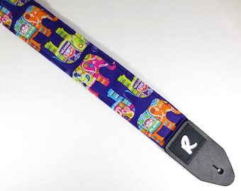 Damask Print Guitar Strap Women's Cute Guitar by RevGuitarStraps