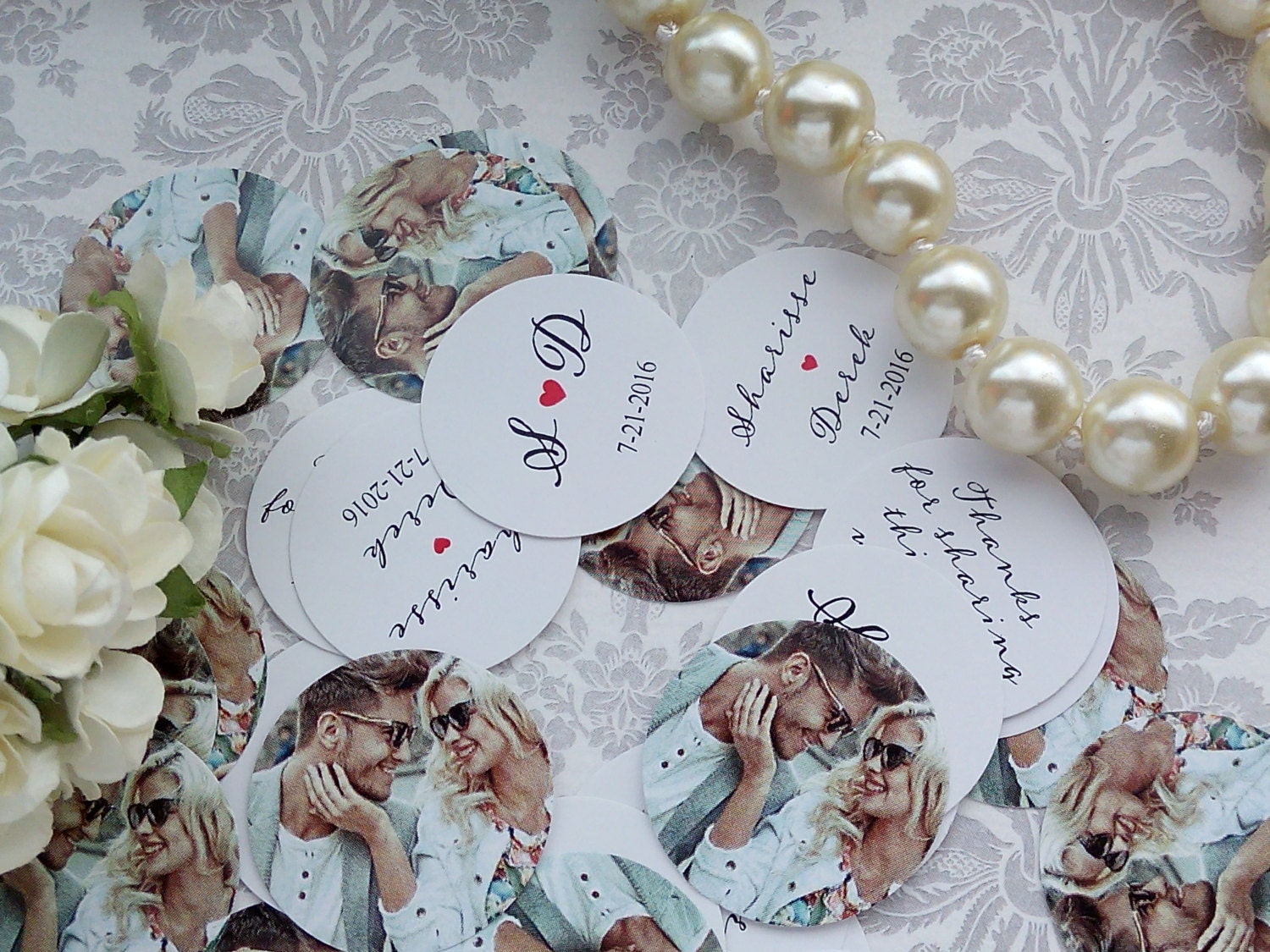 100 Double sided confetti. Custom Confetti. Photo Confetti.