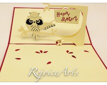 Popular items for owl birthday card on Etsy