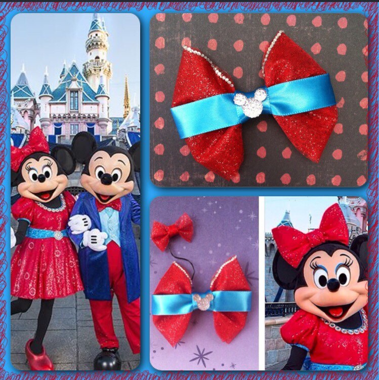 Disneyland 60th Anniversary Minnie Mouse Bow by paisleyzbowz